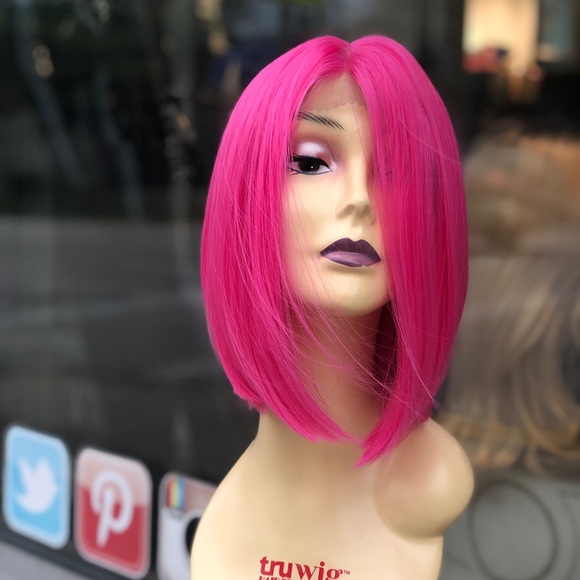 Accessories | Hot Pink Short Bob Wig Soft 220 Lacefront Wig | Poshmark